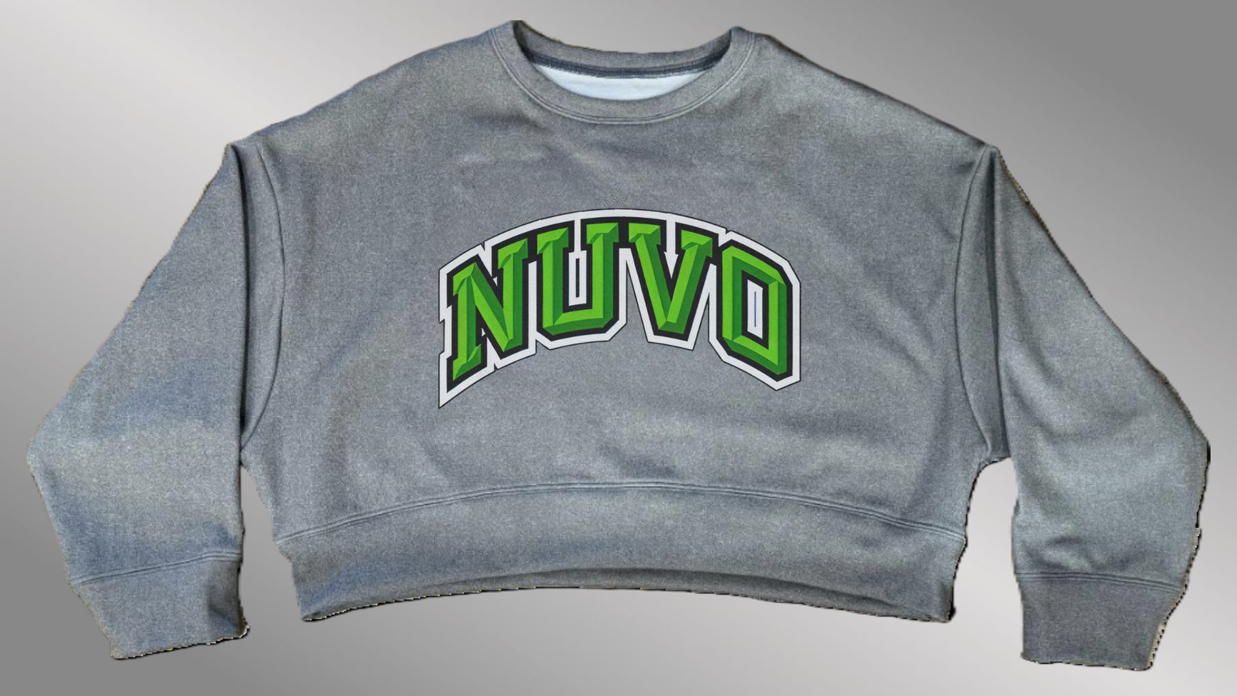GRAY Omega Oversized Crop Sweatshirt | Arch Font – Nuvo Athletic